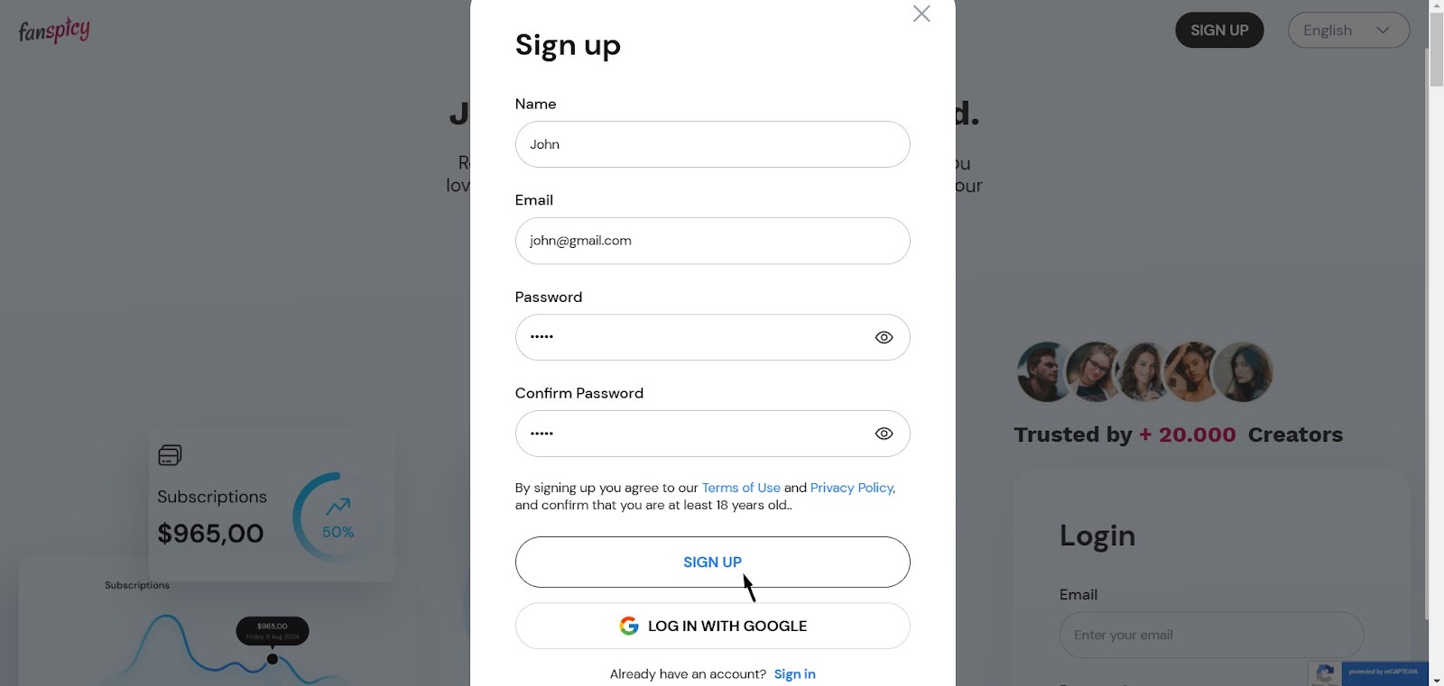 Inscription à FanSpicy - Guide simple et rapide
